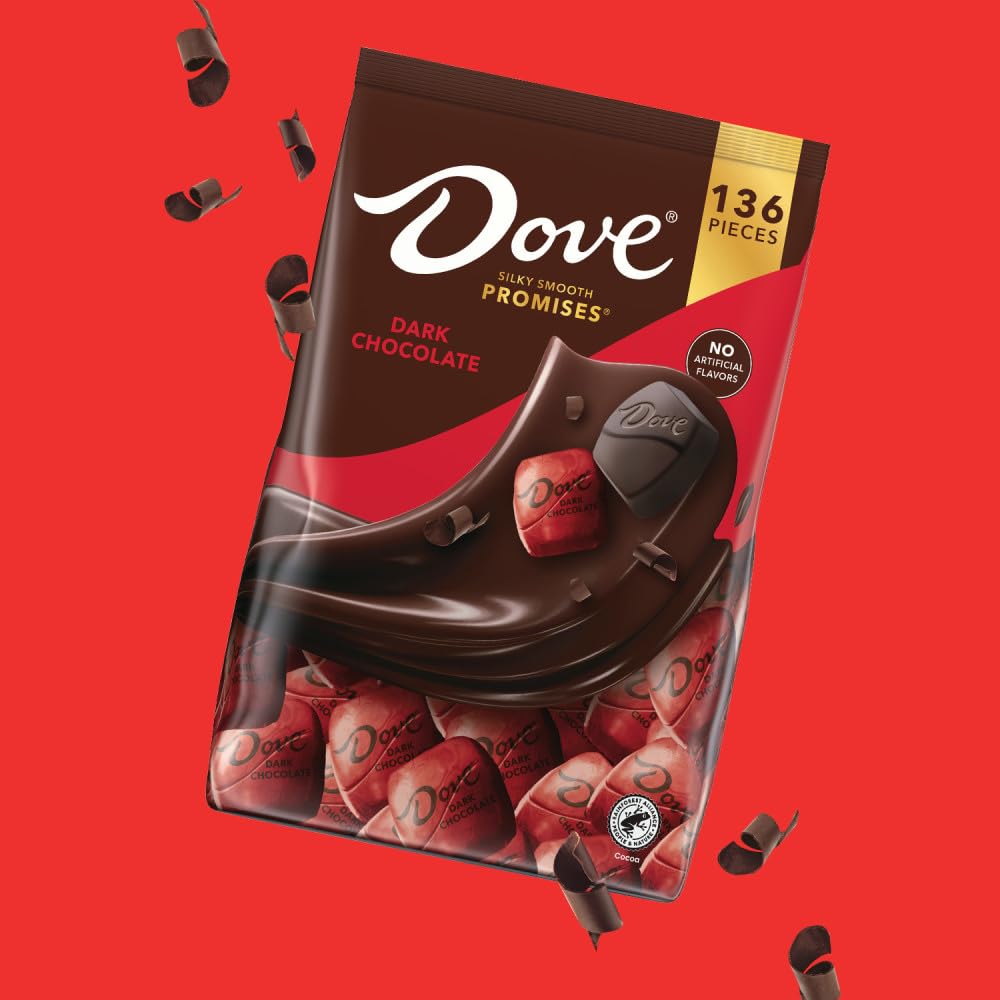 DOVE PROMISES Dark Chocolate Candy, 136 Ct Bulk Bag