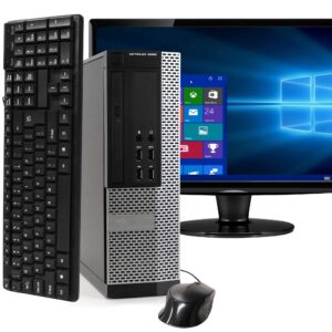 dell optiplex 9020 desktop pc, 3.2 ghz intel core i5-4570, 8 gb ram, 1 tb hdd, keyboard & mouse, 17in monitor (brands vary), dvd-rw, windows 10 (renewed)