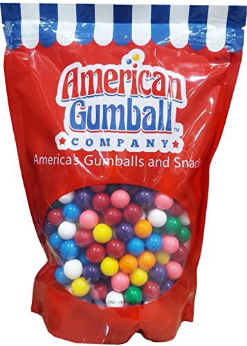 American Gumball Company Assorted Refill Gumballs 2 Pound Bag - .62 inch Small Gumballs for Gumball Machine