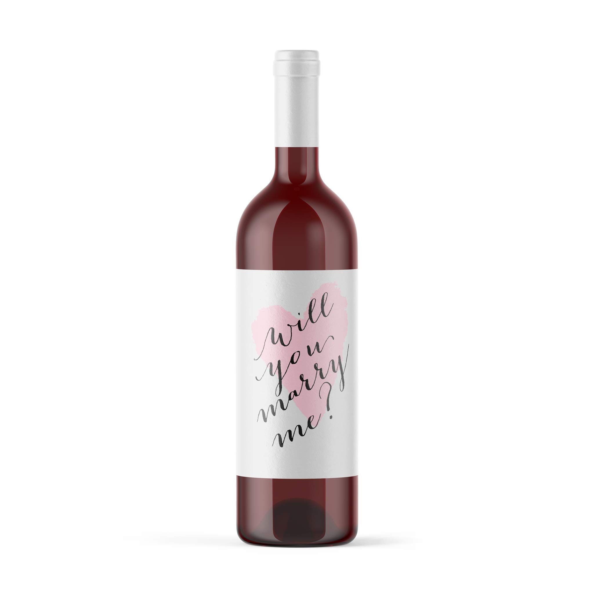 Ritzy Rose Proposal Wine Label Will You Marry Me Weatherproof Sticker for Wine Bottle Label Peel and Stick Engagement Ideas Romantic Engagement Wine Present | Script Heart Proposing Prop