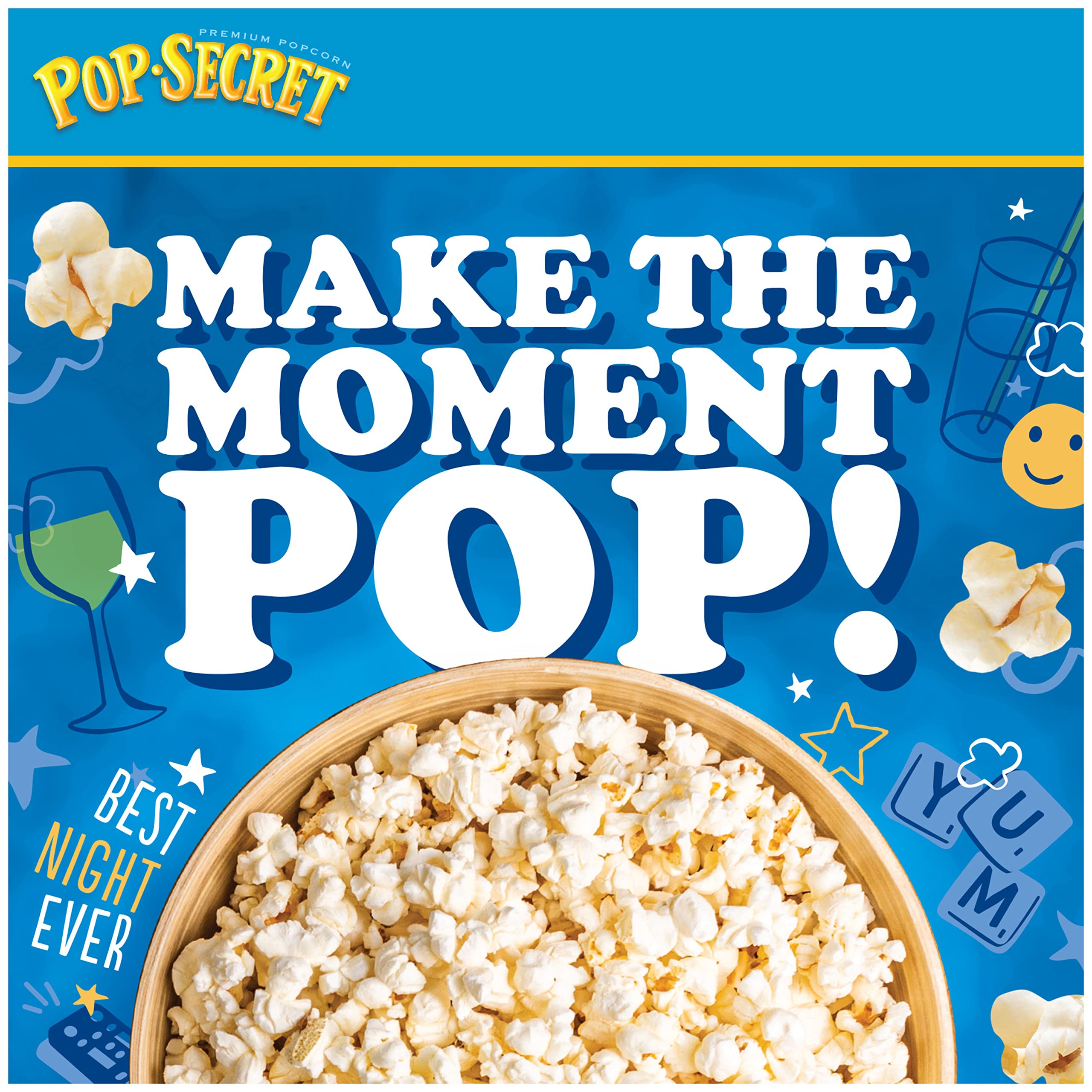 Pop Secret Microwave Popcorn, Movie Theater Butter, Flavor, 3 Oz Sharing Bags, 12 Ct