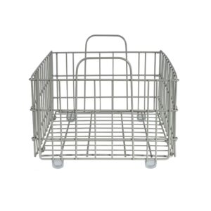 Atlantic Tabletop Wire Storage Basket, Heavy-Gauge Powder-Coated Metal Wire Construction, Stackable for Easy Expansion, Collapsible & Foldable, Non-Slip Feet, Plastic Liner, PN 23308041 – Gray