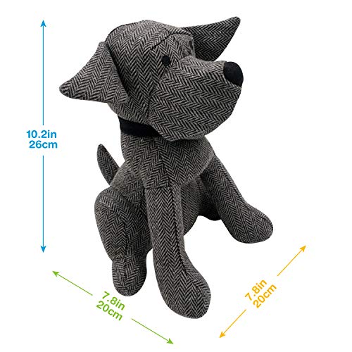 Fabric Animal Door Stopper Gifts for Mom Doorstops Book Stopper Wall Protectors Anti Collision Decorative Dark Grey Dog