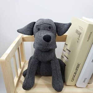 Fabric Animal Door Stopper Gifts for Mom Doorstops Book Stopper Wall Protectors Anti Collision Decorative Dark Grey Dog