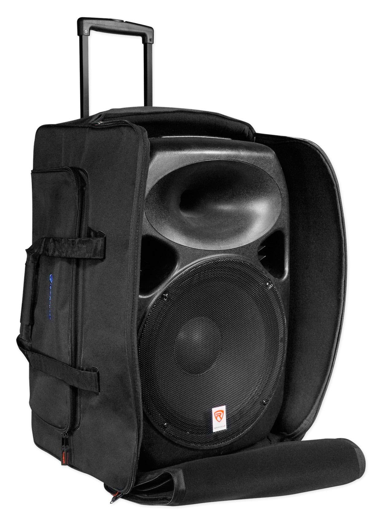 Rockville Rolling Travel Bag for Most 15" DJ PA Speakers w/Handle+Wheels (SB15)