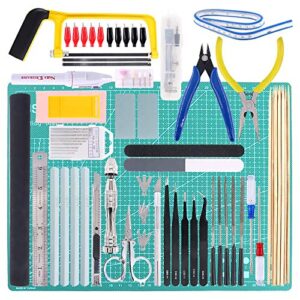 keadic 87pcs modeler basic tools craft set gundam model tools kit with plastic box and waterproof bag for gundam car model building