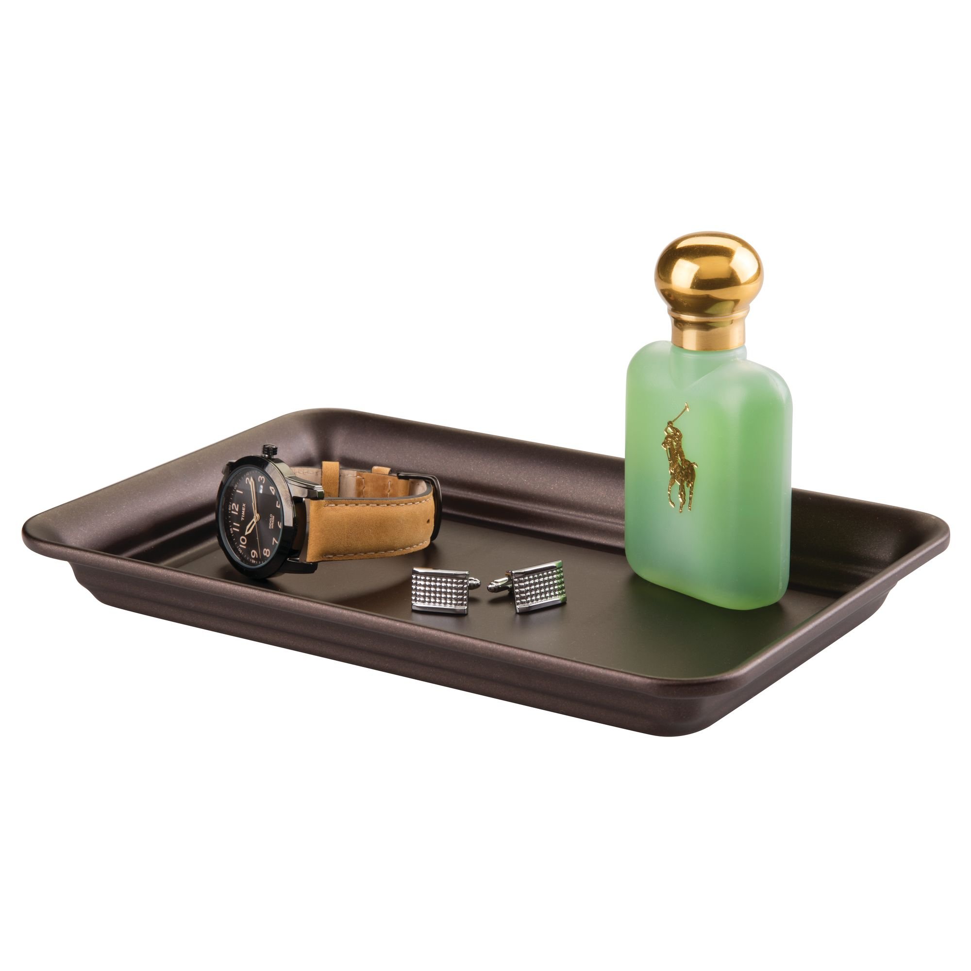 iDesign Countertop Guest Towel Tray, Bathroom Vanity Organizer-Set of 4, Bronze 4 Count