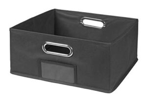 cheer home storage foldable fabric low square storage bin- grey