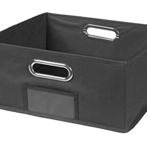 Cheer Home Storage Foldable Fabric Low Square Storage Bin- Grey