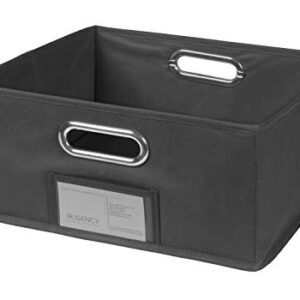 Cheer Home Storage Foldable Fabric Low Square Storage Bin- Grey