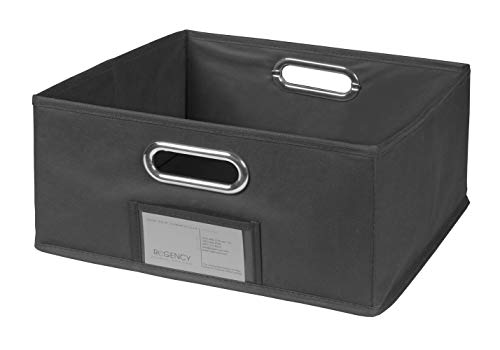 Cheer Home Storage Foldable Fabric Low Square Storage Bin- Grey