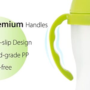 Baby Bottle Handles for Comotomo 5 Ounce & 8 Ounce Silicone Baby Bottles, Compatible Comotomo Bottle Holder for Baby, Pack of 2, Green