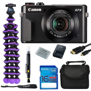 canon powershot g7 x mark ii 20.1mp digital camera bundle kit with spider tripod and 16 gb memory card