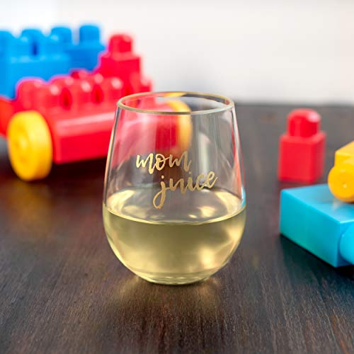 Mom Wine Glass - Mother's Day - Mom Juice, Because Mommin Ain’t Easy - Unbreakable Plastic Wine Glass - Mother’s Day Gifts - Gift for Mom to be - Cute Funny Wine Glass - New Mom Gift