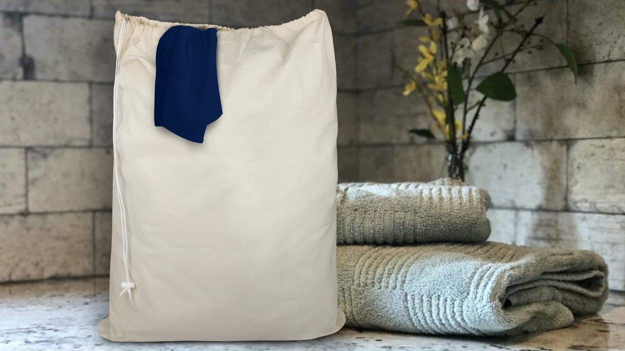 Urban Villa - 2 Pack Extra Large Canvas Heavy Duty Laundry Bags Natural Cotton -Multi Use- Size - 71x91 CMS