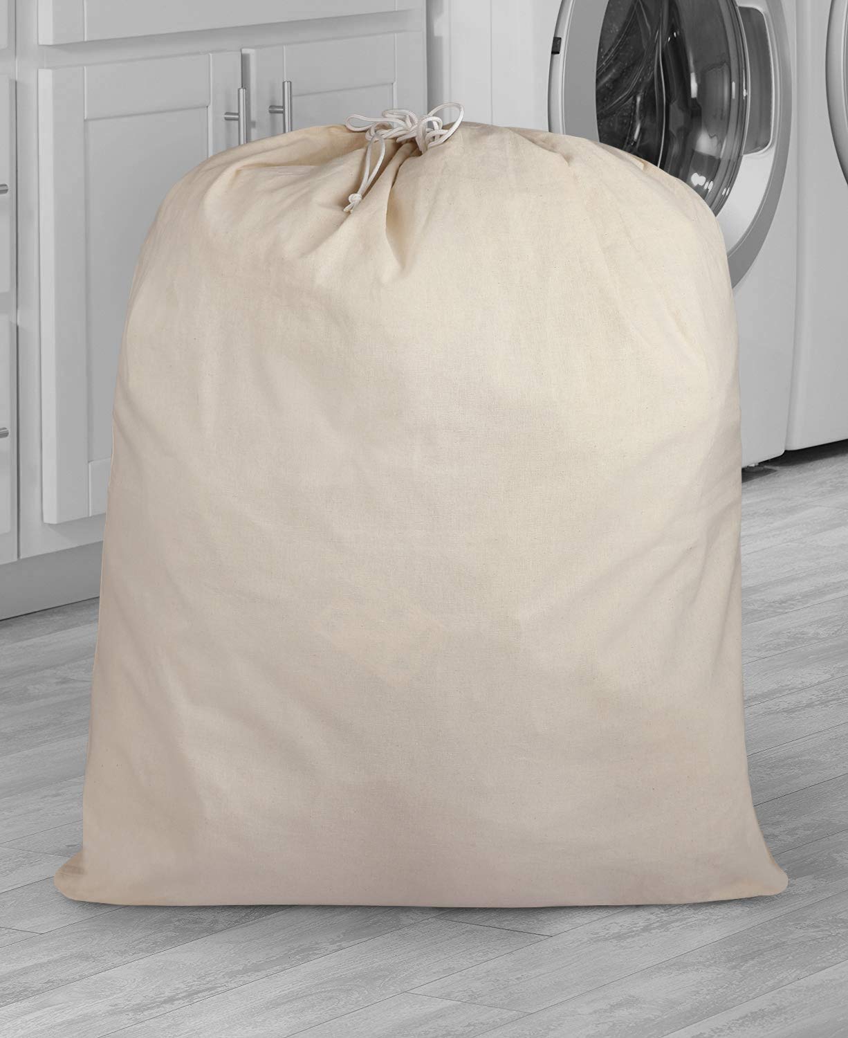 Urban Villa - 2 Pack Extra Large Canvas Heavy Duty Laundry Bags Natural Cotton -Multi Use- Size - 71x91 CMS