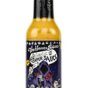 Torchbearer Sauces Garlic Reaper Sauce, 5 ounces - Carolina Reaper Peppers - All Natural, Vegan, Extract-Free, Made in USA and Featured on Hot Ones