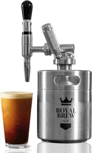 the original royal brew nitro cold brew coffee maker - gift for coffee lovers - 64 oz home keg, nitrogen gas system coffee dispenser kit