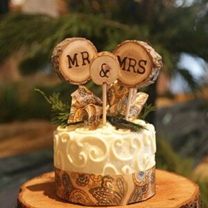 3 pcs mr&mrs toppers natural wood cake decoration chic rustic wedding mr mrs letter topo for couple sweetheart party anniversary birthday