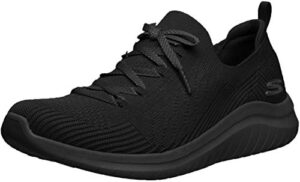 skechers women's athleisure sneaker, black/black, 6.5