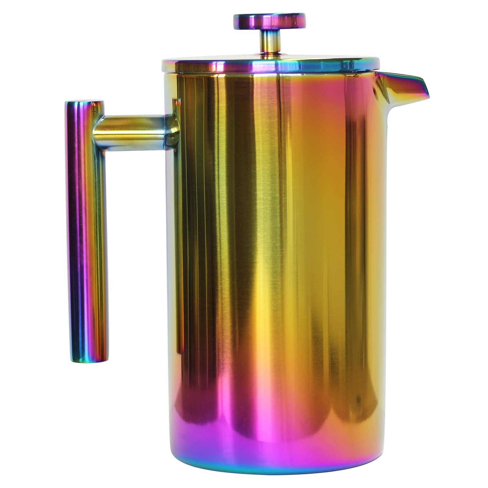 MAGICAFÉ French Press Coffee Maker – Stainless Steel Coffee Maker Double Walled French Press Rainbow 34oz/1L