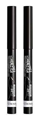 Rimmel, Scandaleyes Thick & Thin Eyeliner REDESIGN Black, 2 Count (Pack of 1)