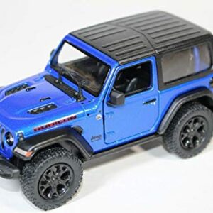 KiNSMART 2018 Jeep Wrangler Rudicon Hard Top Blue 5" 1:34 Scale Die Cast Metal Model Toy w/ Pullback Action