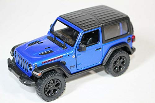 KiNSMART 2018 Jeep Wrangler Rudicon Hard Top Blue 5" 1:34 Scale Die Cast Metal Model Toy w/ Pullback Action