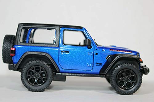 KiNSMART 2018 Jeep Wrangler Rudicon Hard Top Blue 5" 1:34 Scale Die Cast Metal Model Toy w/ Pullback Action