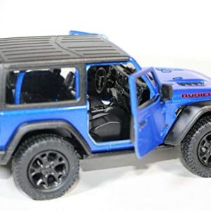 KiNSMART 2018 Jeep Wrangler Rudicon Hard Top Blue 5" 1:34 Scale Die Cast Metal Model Toy w/ Pullback Action