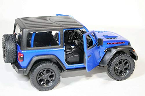 KiNSMART 2018 Jeep Wrangler Rudicon Hard Top Blue 5" 1:34 Scale Die Cast Metal Model Toy w/ Pullback Action