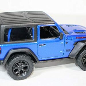 KiNSMART 2018 Jeep Wrangler Rudicon Hard Top Blue 5" 1:34 Scale Die Cast Metal Model Toy w/ Pullback Action