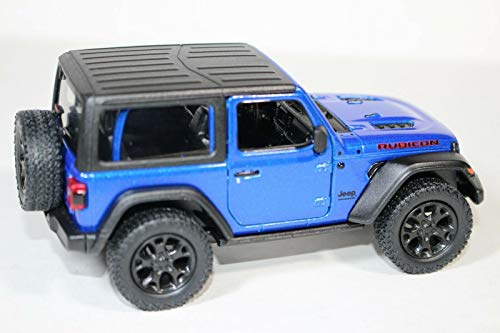 KiNSMART 2018 Jeep Wrangler Rudicon Hard Top Blue 5" 1:34 Scale Die Cast Metal Model Toy w/ Pullback Action