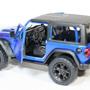 KiNSMART 2018 Jeep Wrangler Rudicon Hard Top Blue 5" 1:34 Scale Die Cast Metal Model Toy w/ Pullback Action