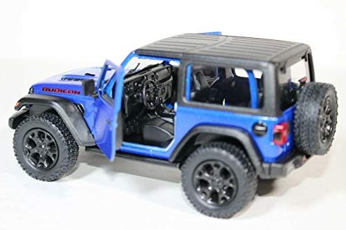 KiNSMART 2018 Jeep Wrangler Rudicon Hard Top Blue 5" 1:34 Scale Die Cast Metal Model Toy w/ Pullback Action