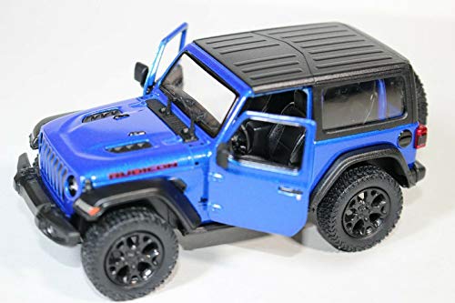 KiNSMART 2018 Jeep Wrangler Rudicon Hard Top Blue 5" 1:34 Scale Die Cast Metal Model Toy w/ Pullback Action