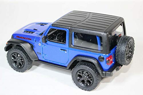 KiNSMART 2018 Jeep Wrangler Rudicon Hard Top Blue 5" 1:34 Scale Die Cast Metal Model Toy w/ Pullback Action