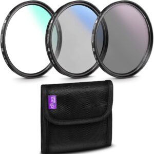 altura photo 55mm lens filter kit - includes 55mm nd filter, 55mm polarizer filter, 55mm uv filter - uv, cpl polarizing filter, neutral density for camera lens with 55mm filters + lens filter case