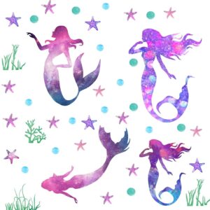 easu mermaid wall decals girls nursery bedroom wall sticker girls wall decals mermaids decorative peel & stick wall decals