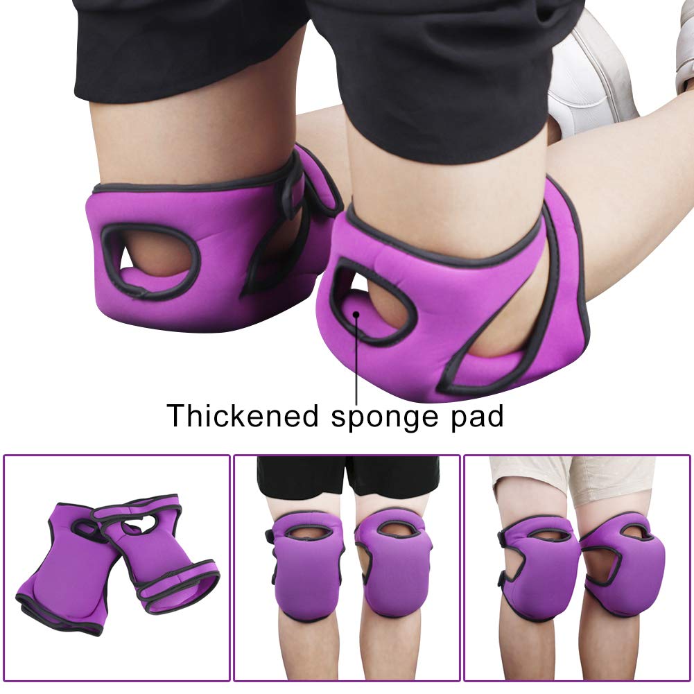 Toyfun Knee Pads for Gardening Cleaning, Knee Pads for Work Knee Pads for Scrubbing Floors Memory Foam Knee Pads (Purple)