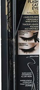 L'Oreal Paris Makeup Infallible Flash Cat Eye Waterproof Liquid Eyeliner, Black, 0.44 oz.