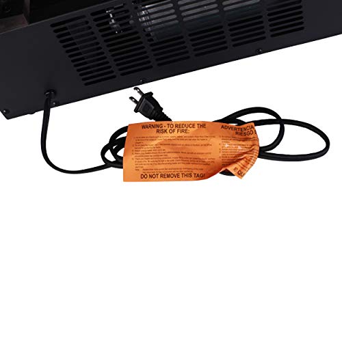 Caesar Fireplace Stove Adjustable Electric Log Set Heater with Realistic Ember Bed 1500W Remote Controller Black