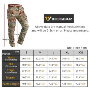 IDOGEAR GL Tactical Pants Multi-camo Combat Pants for Airsoft Military Hunting Paintball Outdoor Sports Slim Fit Style (A:Multi-camo, 32W x 32L)