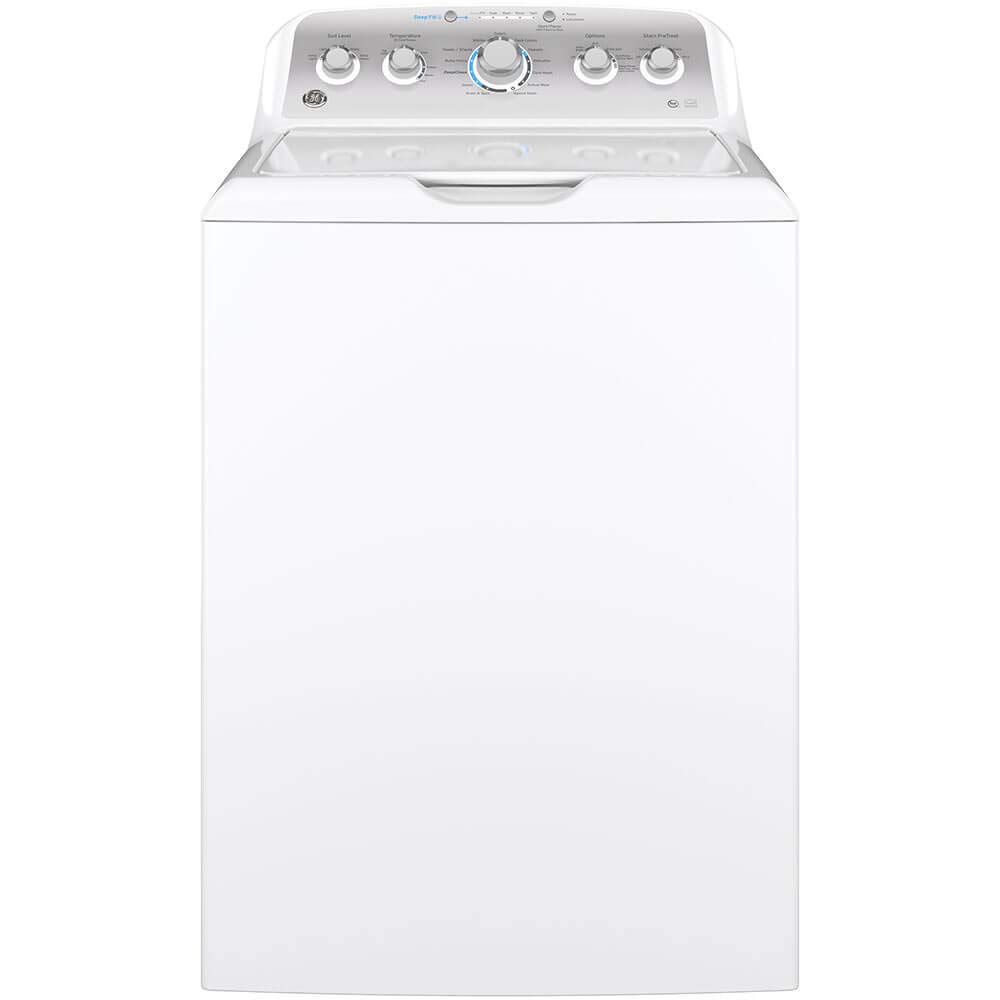 GE GTW500ASNWS Top Loading Washer with Stainless Steel Basket, 4.6 Cu. Ft. Capacity, 13 Cycles, White