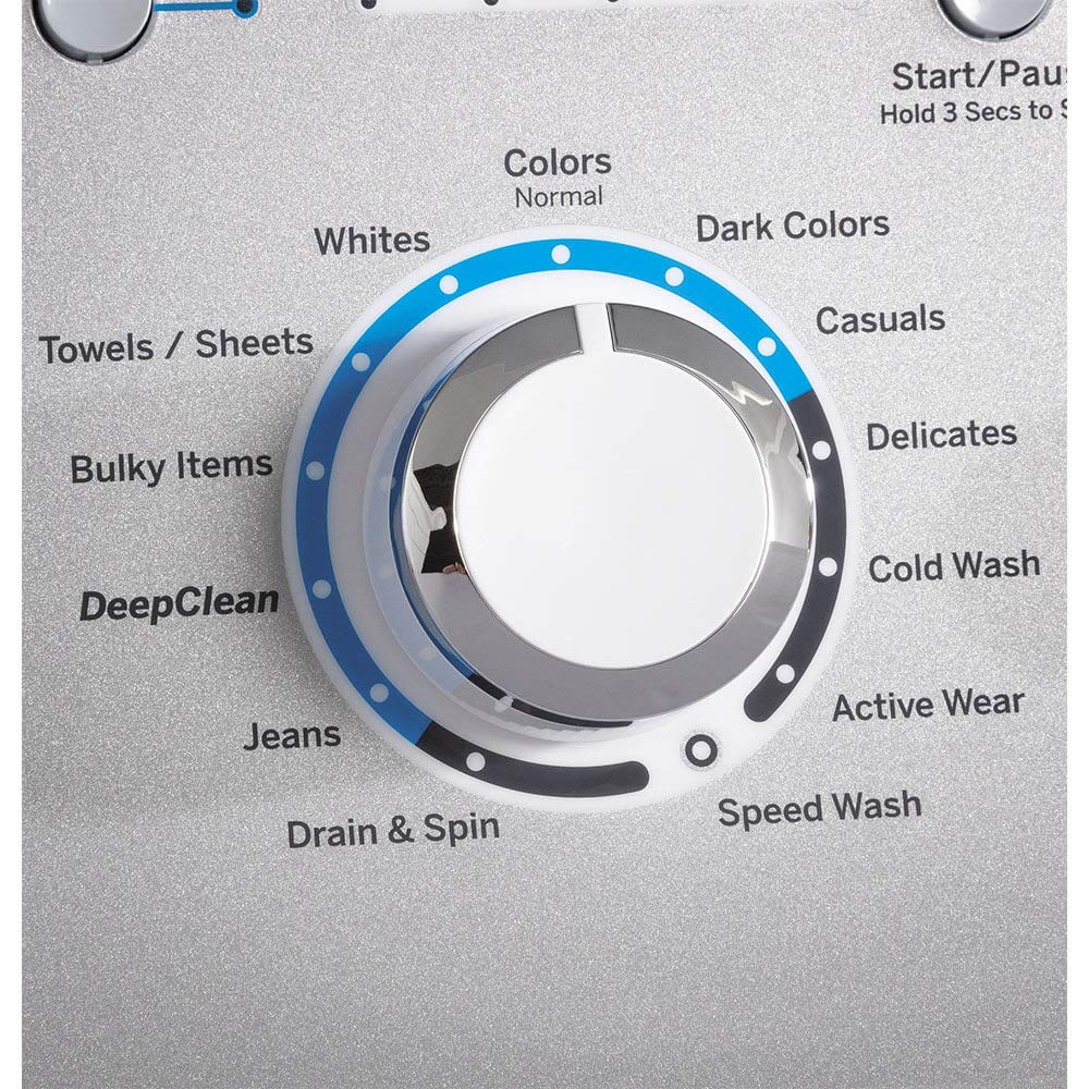 GE GTW500ASNWS Top Loading Washer with Stainless Steel Basket, 4.6 Cu. Ft. Capacity, 13 Cycles, White