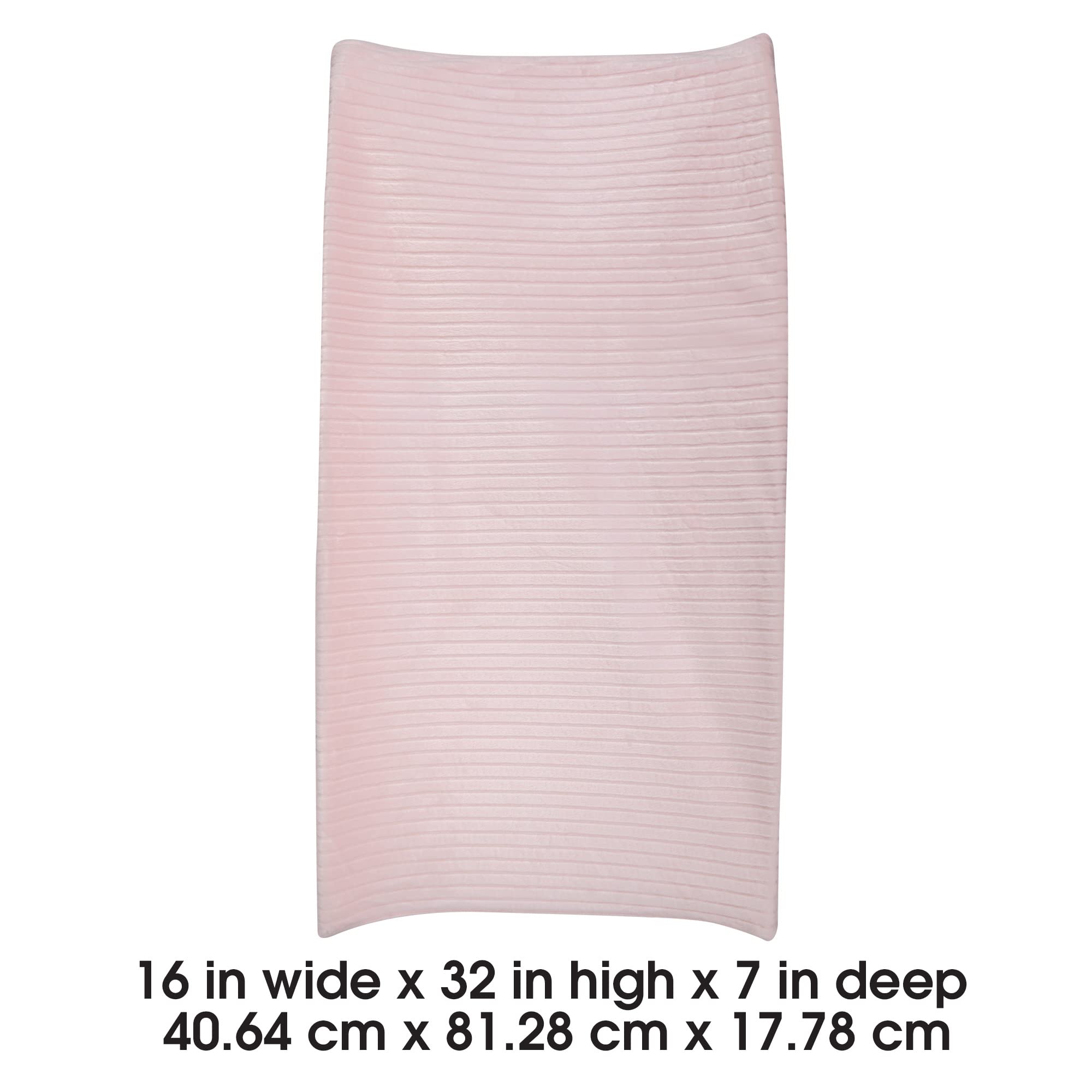 Boppy Changing Pad Cover, Pink Ribbed Minky Fabric