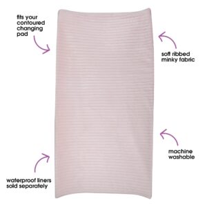 Boppy Changing Pad Cover, Pink Ribbed Minky Fabric