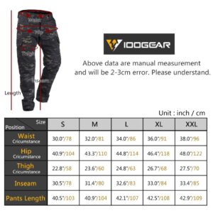 IDOGEAR GL Tactical Pants Multi-camo Combat Pants for Airsoft Military Hunting Paintball Outdoor Sports Slim Fit Style (B:Multi-camo Black, 32W x 32L)