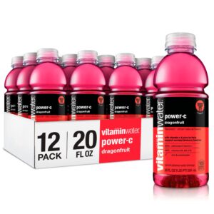 vitaminwater power-c electrolyte enhanced water w/ vitamins, dragonfruit drinks, 20 fl oz, 12 pack