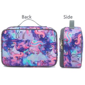 FlowFly Kids Lunch box Insulated Soft Bag Mini Cooler Back to School Thermal Meal Tote Kit for Girls, Boys, Unicorn#2